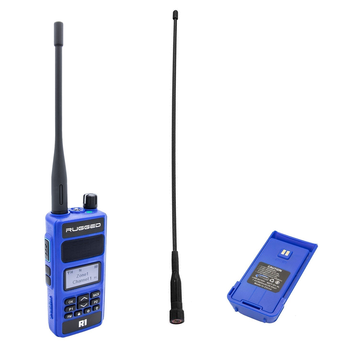 BUNDLE - Rugged R1 - Handheld Radio with Long Range Antenna and High C